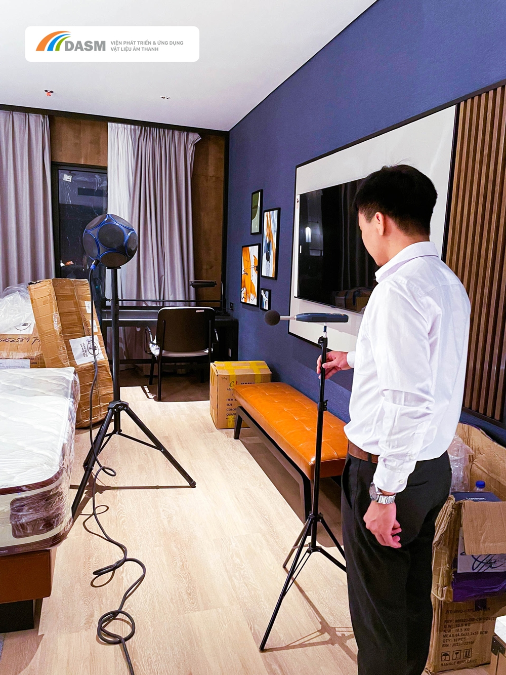 Chuyên gia DASM đo cách âm phòng khách sạn (STC, ISO 10140-2) – công trình Tổ hợp Khách sạn ...
